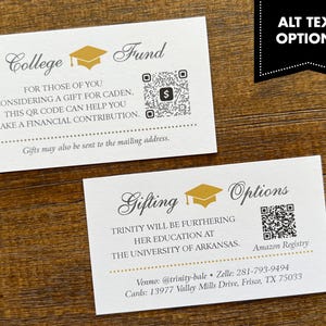 Cash for Graduation Registry Cards | Cashapp or Venmo College Fund QR ...