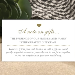 Printable Request for Cash Money Instead of Gifts at Wedding, Monetary ...