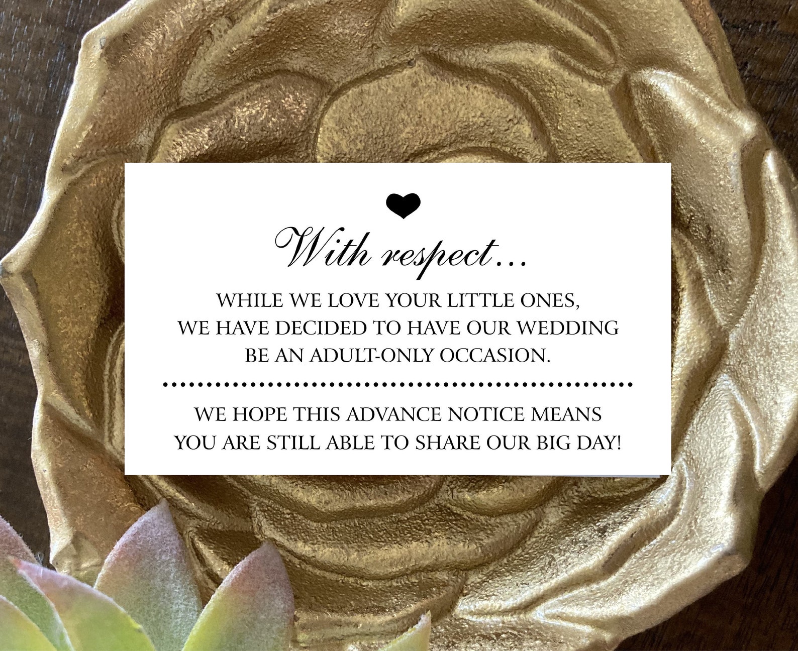 Printable No Kids / No Children Allowed at Wedding Invitation | Etsy