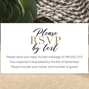 RSVP by Text Cards | RSVP Cards | Response Cards | Printed Reply Cards ...