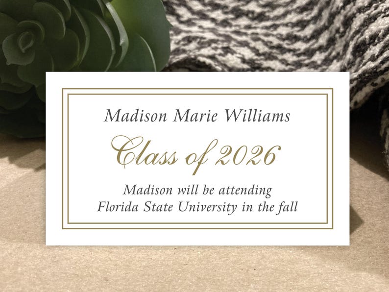 Graduation Name Cards for High School Grad | College Announcement ...