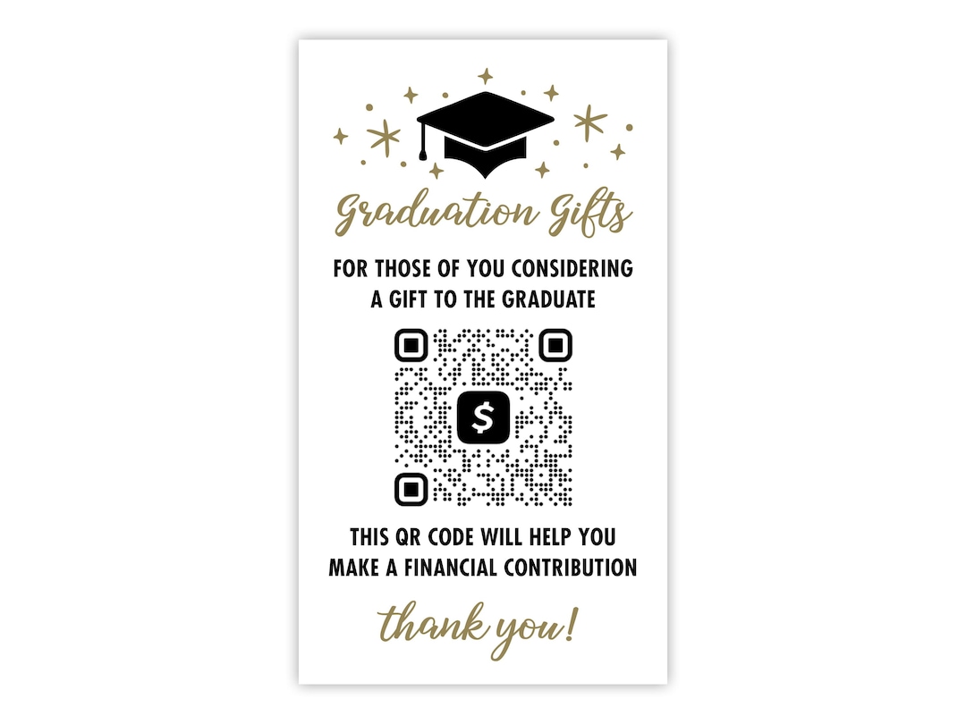 Graduation Gifts QR Code Card | Cash App or Venmo Registry | High ...