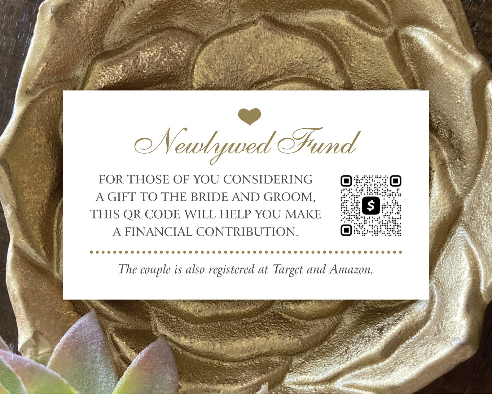 Newlywed Fund Card W/ Venmo QR Code for Monetary Wedding Gifts, New ...
