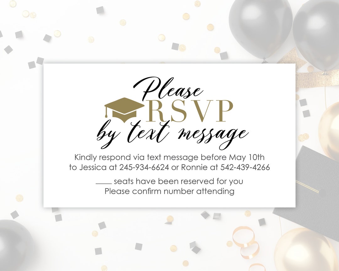 Graduation RSVP Cards for 2025 Graduation Invitation / Response Cards ...