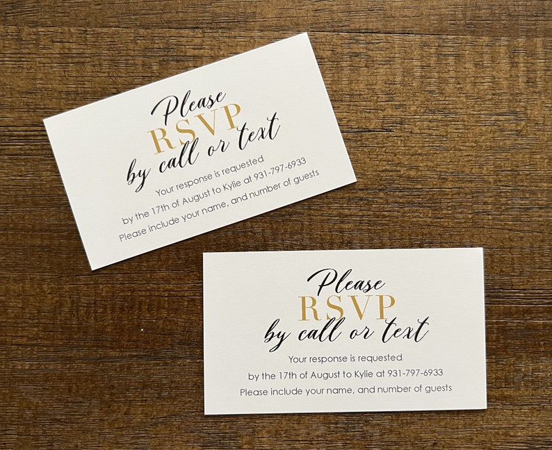 RSVP by Text or RSVP by Email Cards / Printed RSVP Cards / - Etsy