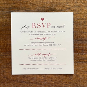 RSVP by Text Cards | Printed RSVP Cards | No Envelope | Reply Cards for ...