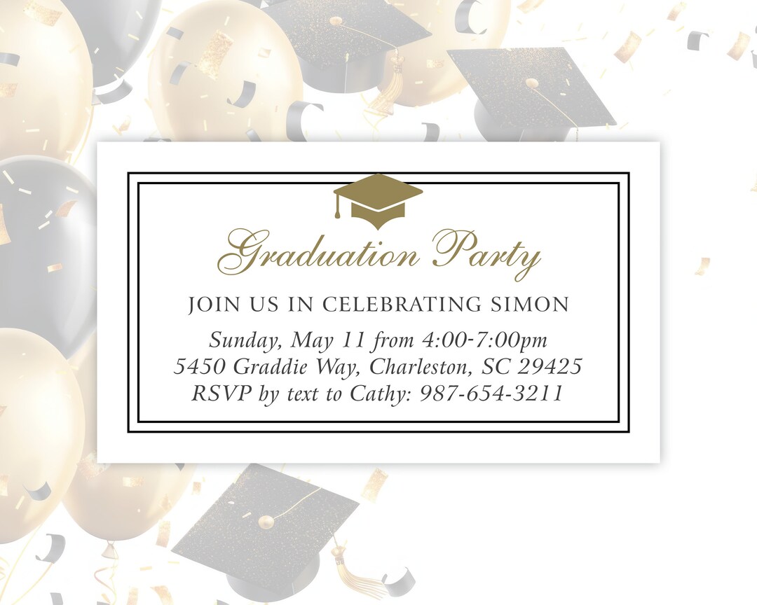 Formal 2025 Graduation Party Invitation Enclosure Cards for College ...