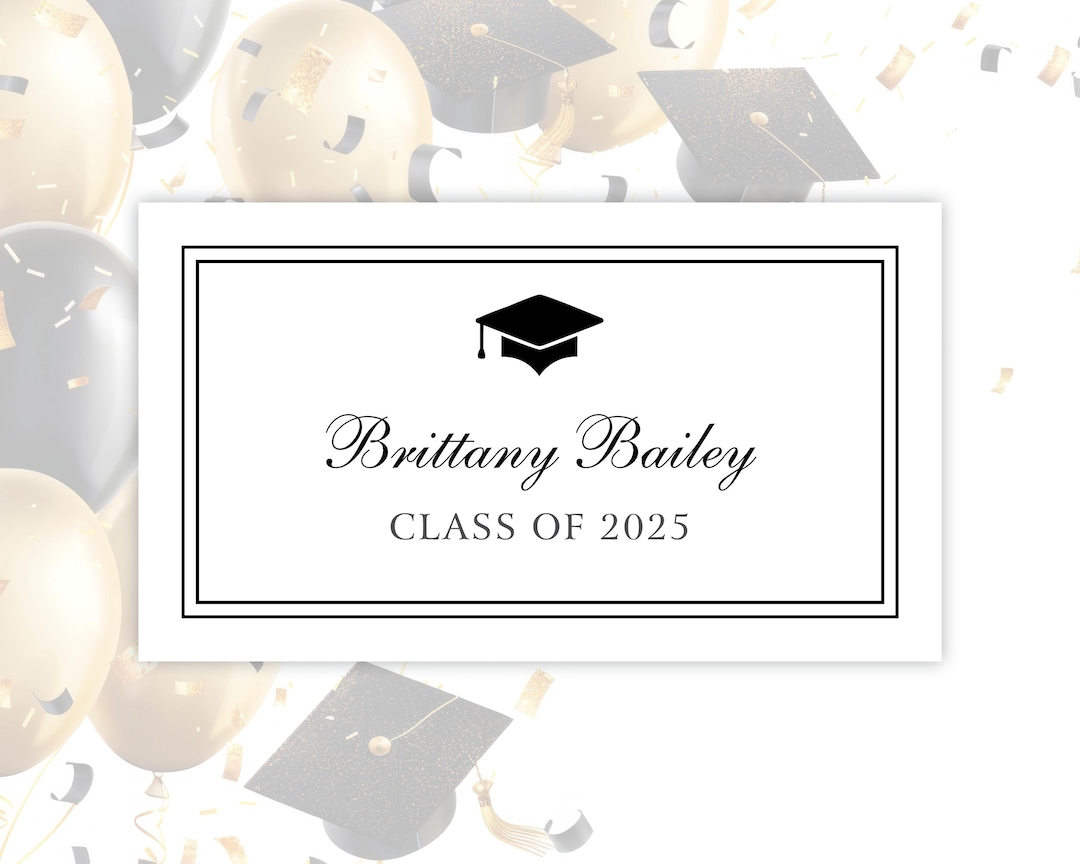 Printable Graduation Name Cards for 2025 Graduation Announcements ...