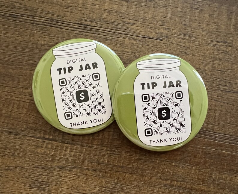 Tip Jar QR Code Button for Barista Bartender Budtender - Etsy