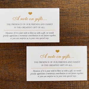 Request for Cash Money Instead of Gifts at Wedding, Monetary Gifts Card ...