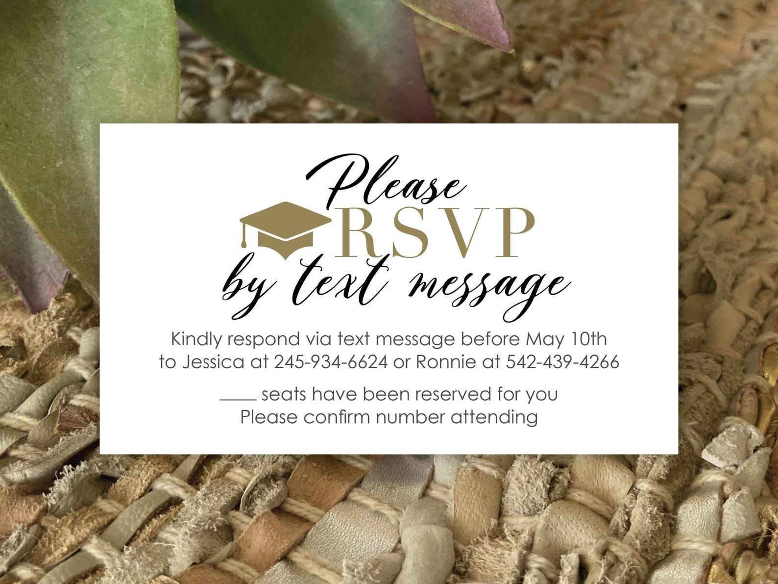 Graduation RSVP Cards | Response Cards for Grad Party | Reply by Text ...