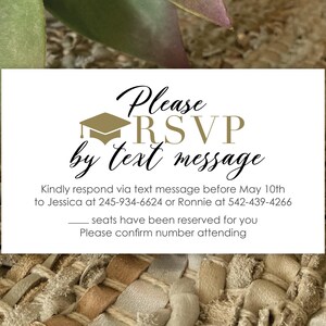 Graduation RSVP Cards | Response Cards for Grad Party | Reply by Text ...
