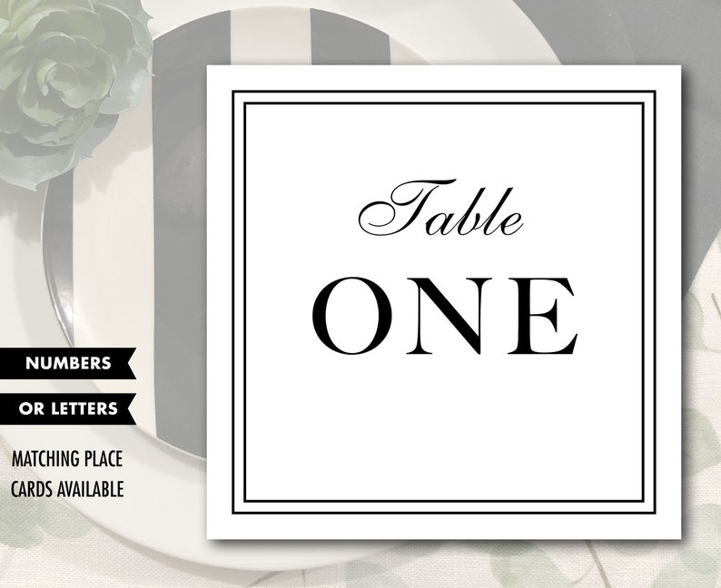 Gold Table Numbers With Border / Formal Wedding Table Number - Etsy