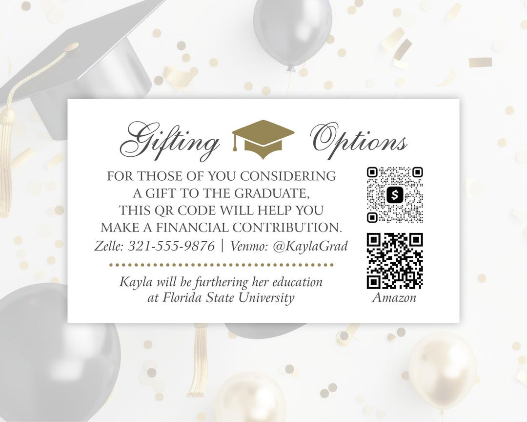 Graduation Registry Card With QR Code | Gifting Options for Graduate ...