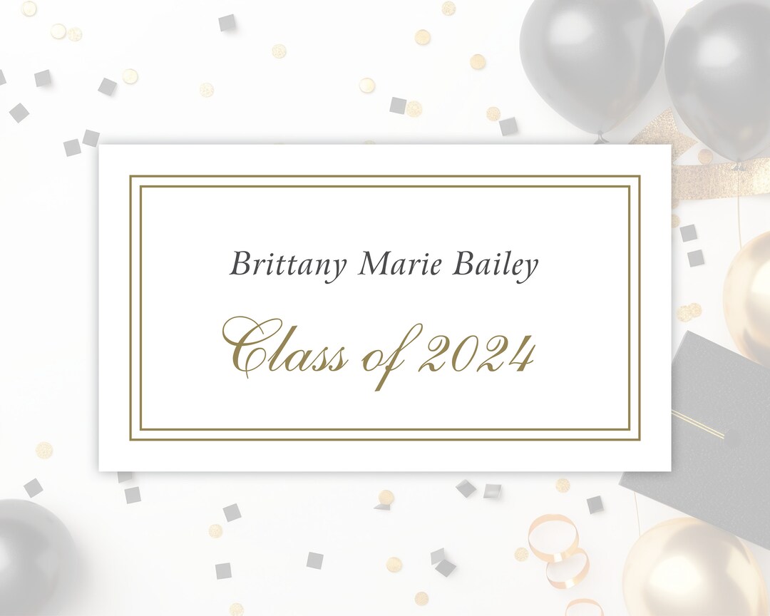 Printed Name Cards for Graduation Announcement / Graduation Invitation ...