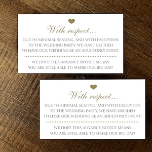 Printable Adults Only Wedding Invitation Insert Card / No Kids | Etsy