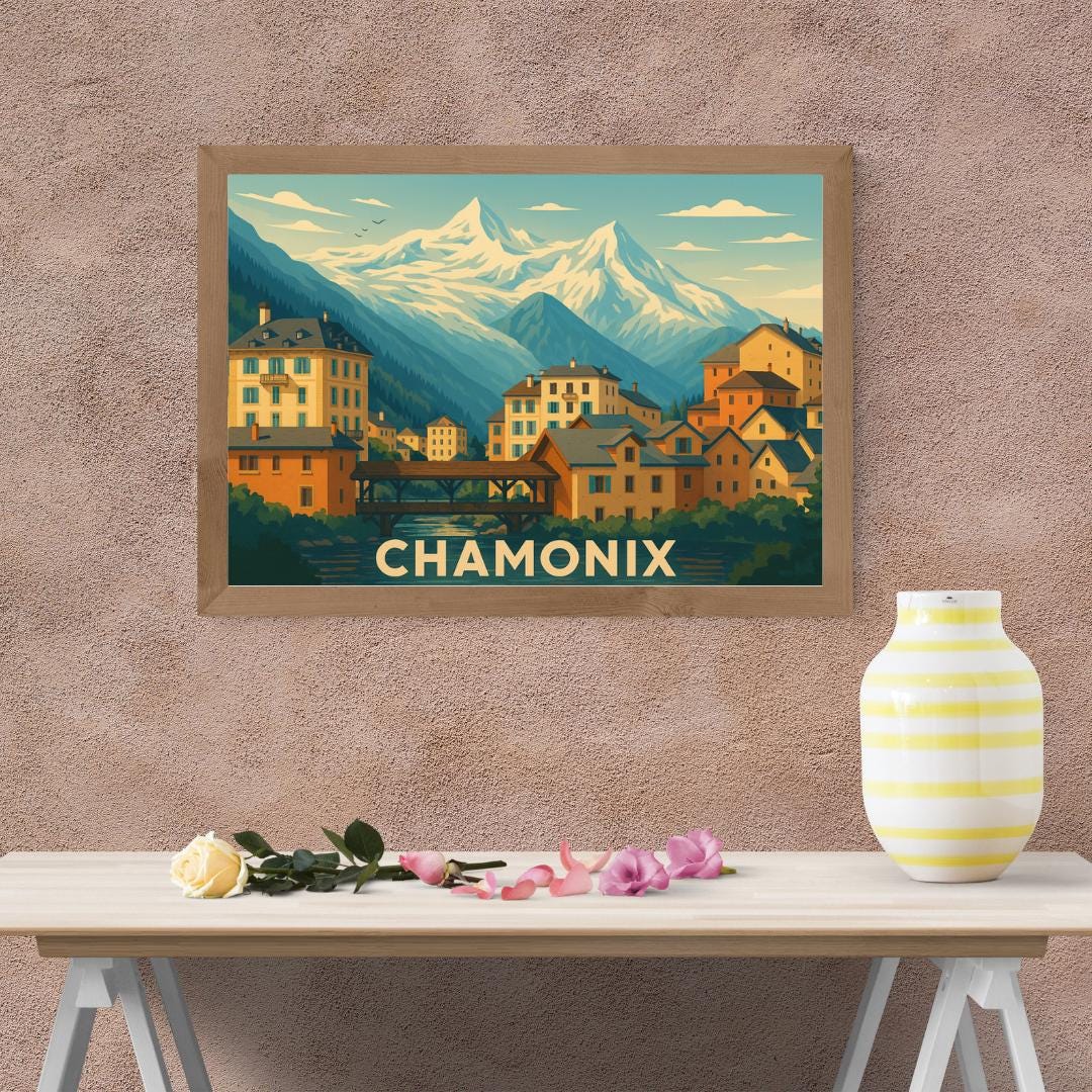 Vintage Chamonix Mont-blanc Poster – Downloadable Digital Poster ...
