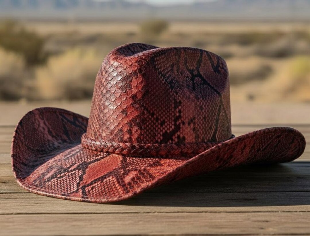 Handmade Python Leather Cowboy Hat: Men's Wear Western Style - Etsy