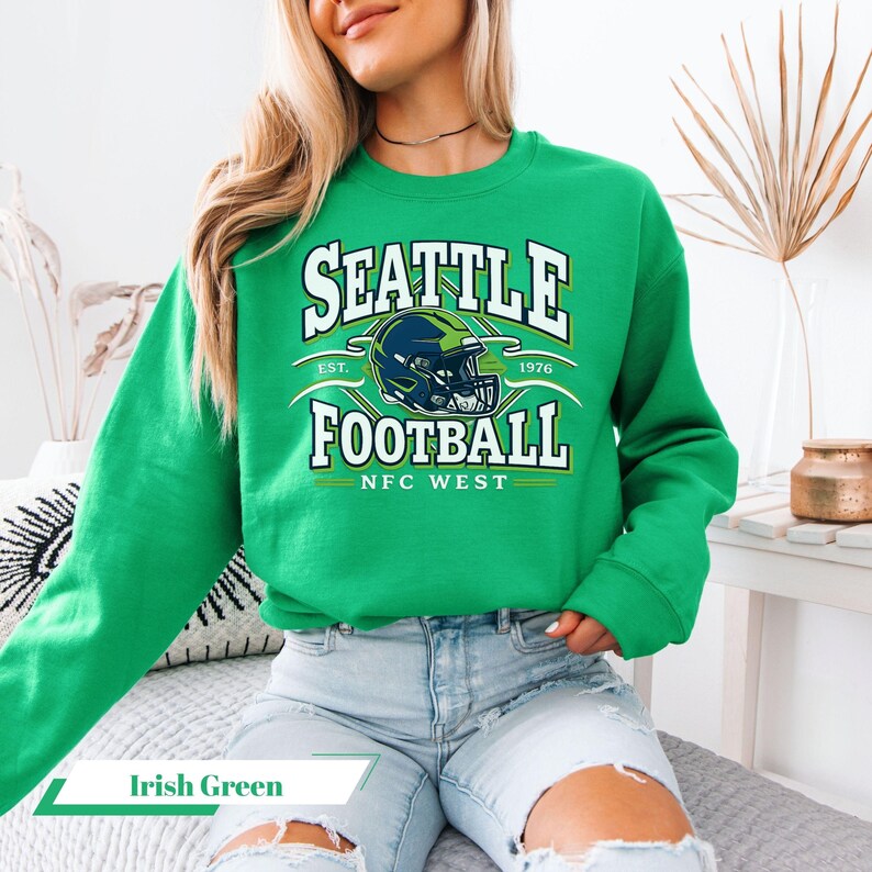 Vintage Seattle Football Sweatshirt Seahawks West Gridiron Team Unisex ...