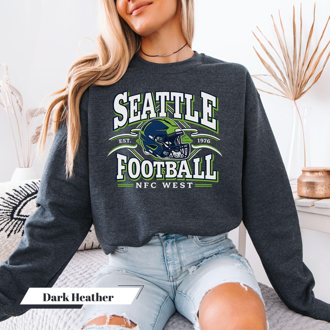 Vintage Seattle Football Sweatshirt Seahawks West Gridiron Team Unisex ...