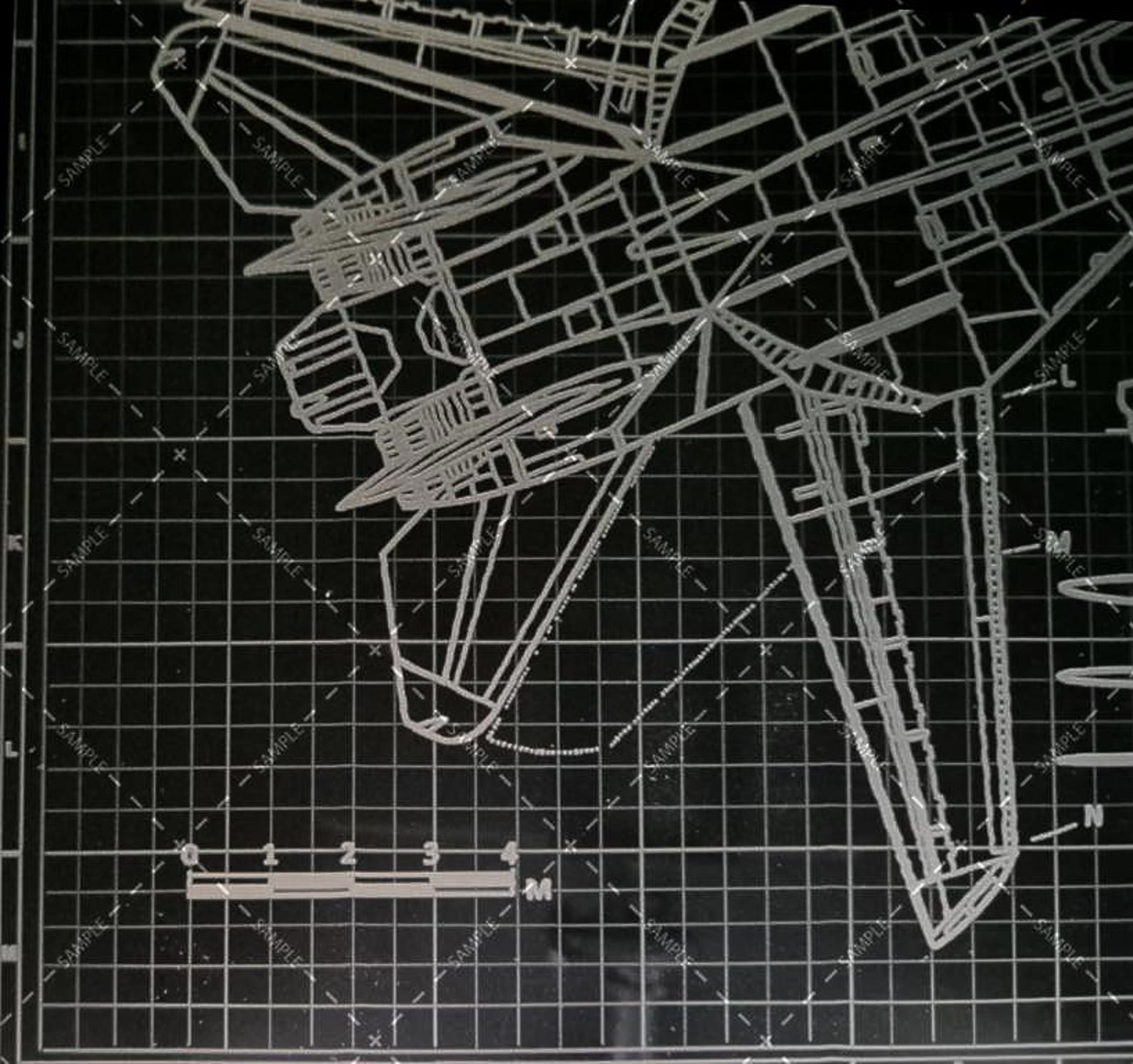 F-14 Tomcat Blueprint: Laser Engraved Black Aluminum Aviation Art - Etsy