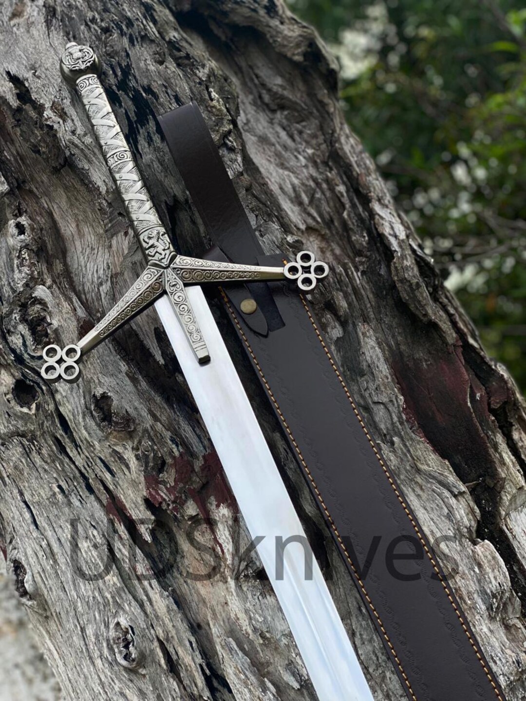 Handmade Scottish Claymore Sword With Sheath: Stainless Steel Replica ...