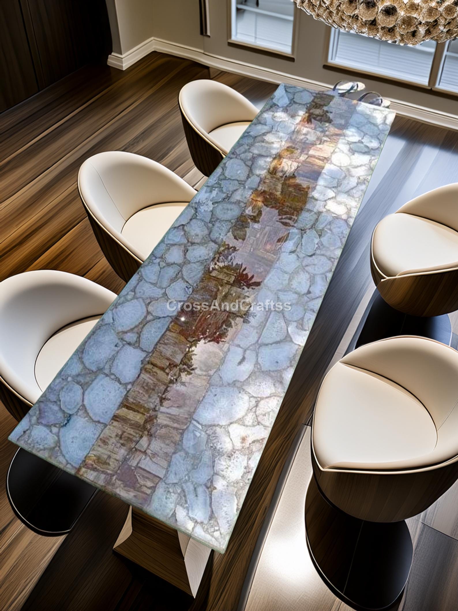 Luxury Agate Slab Dining Table | Custom Crystal Geode Tabletop With ...