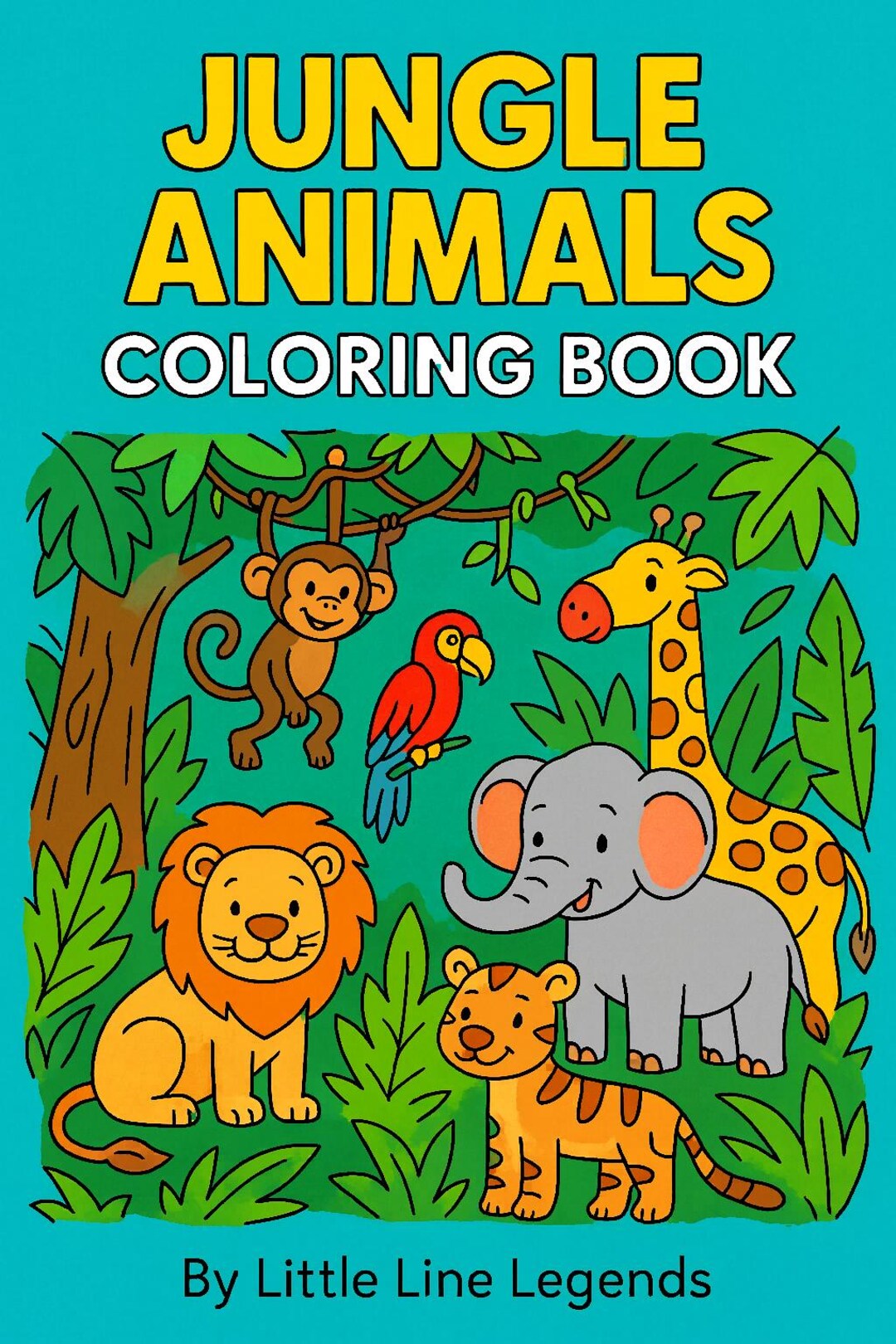 Jungle Animals Coloring Book: Safari Adventure for Kids (A4 Format) - Etsy