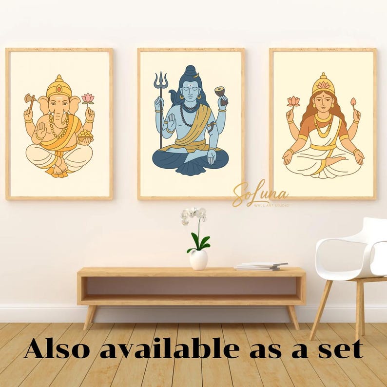 Goddess Parvati Wall Art, Hindu Goddess Printable, Minimalist Lotus ...