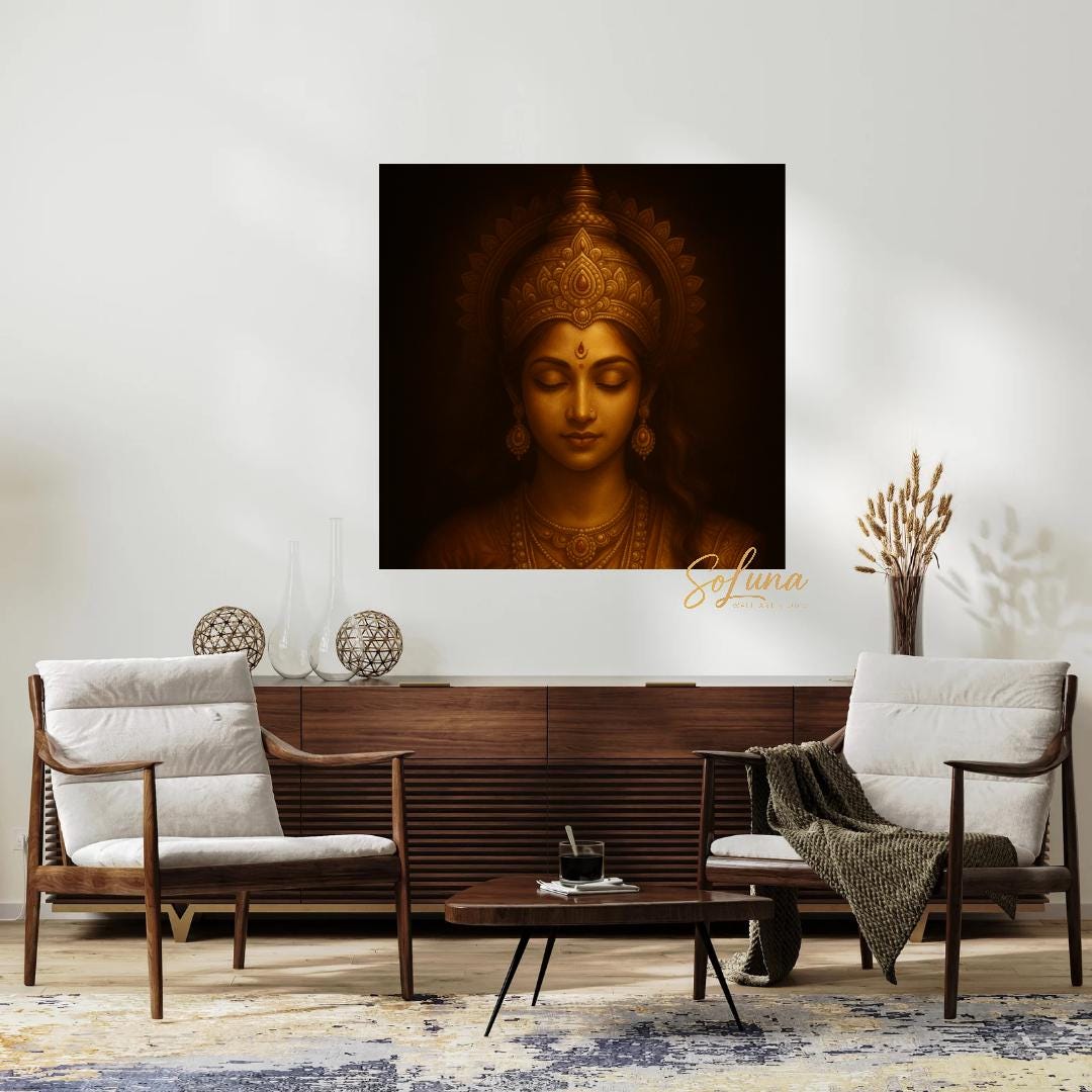 Goddess Parvati Print: Hindu Deity Wall Art, Meditation Room Decor ...