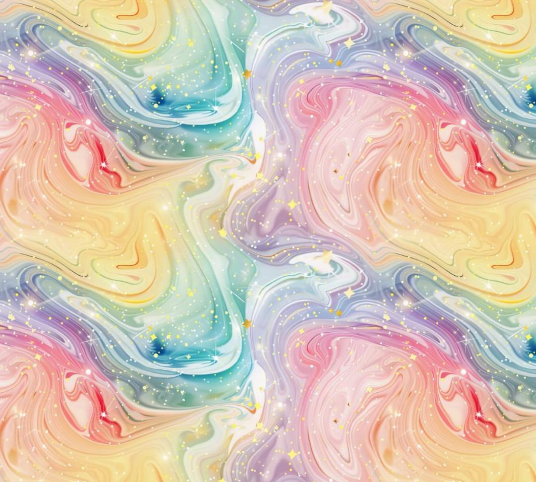 Gradient Quicksand Starry Sky Aurora Pattern Cotton Fabric - 100% ...