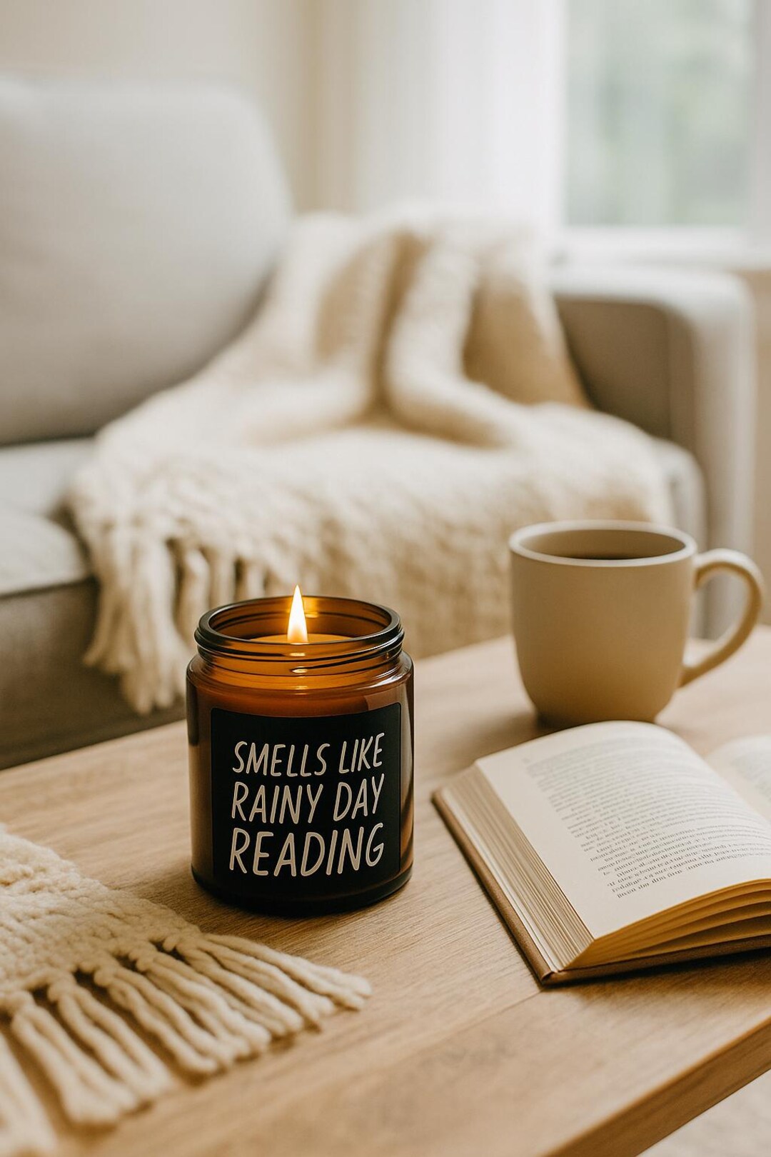 Smells Like Rainy Day Reading Candle | Cozy Book Lover Gift | Autumn ...