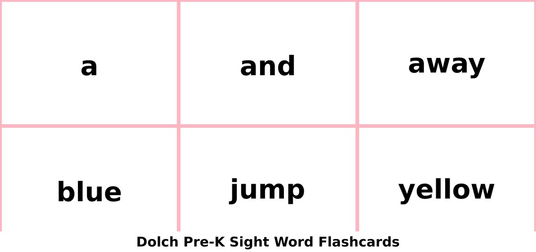 40 Dolch Pre-k Sight Word Flashcards - Etsy