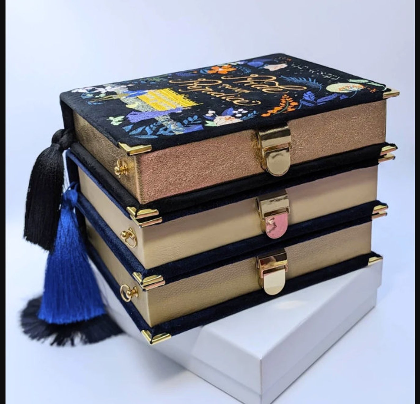 Embroidered Book Bag Clutch Purse Rebecca - Etsy