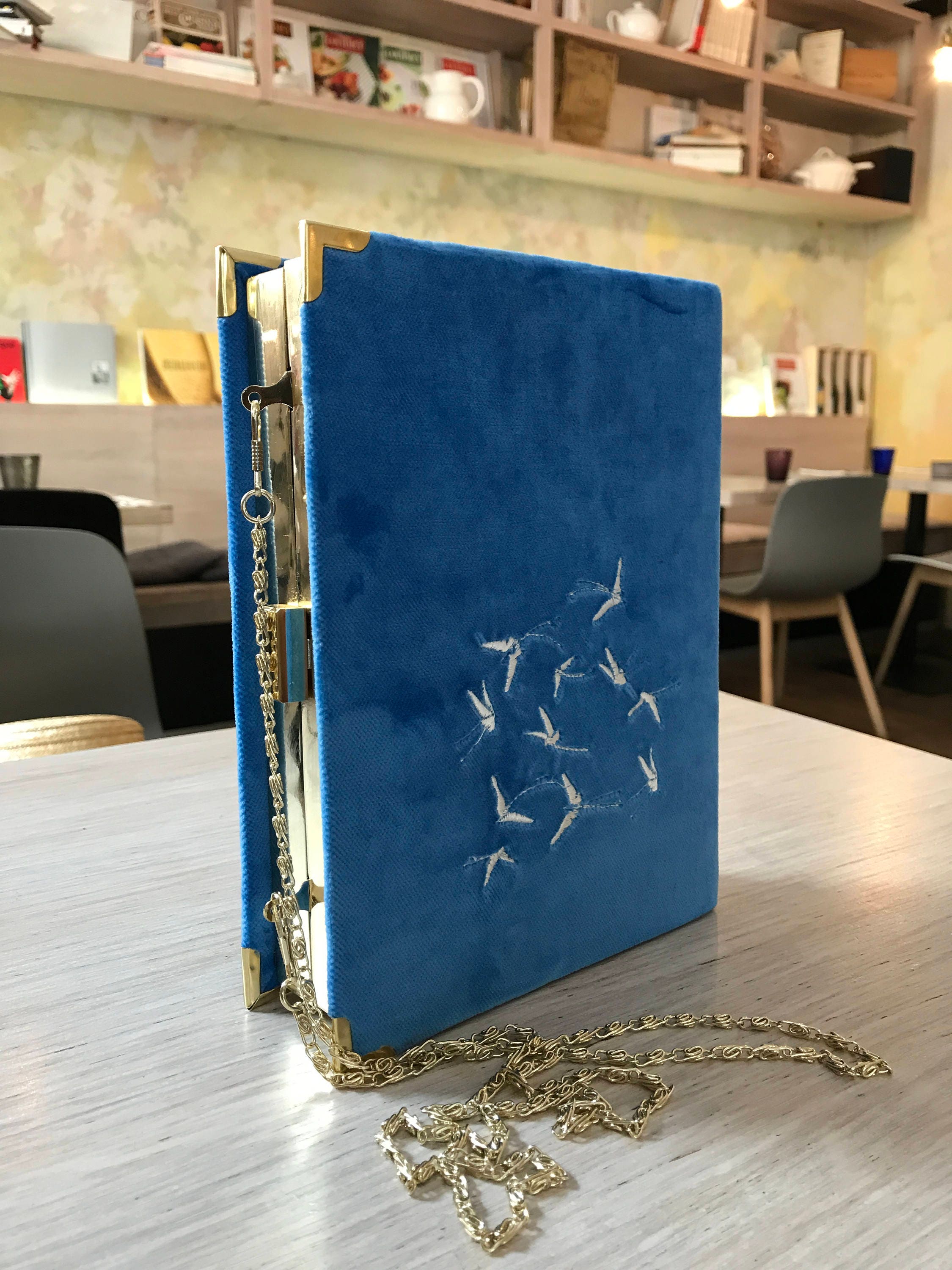 Embroidered Book Bag Clutch Purse Hedgehog in the Fog | Etsy