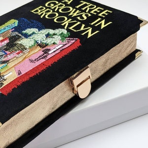 Embroidered Book Bag Clutch Purse A Tree Grows in Brooklyn - Etsy