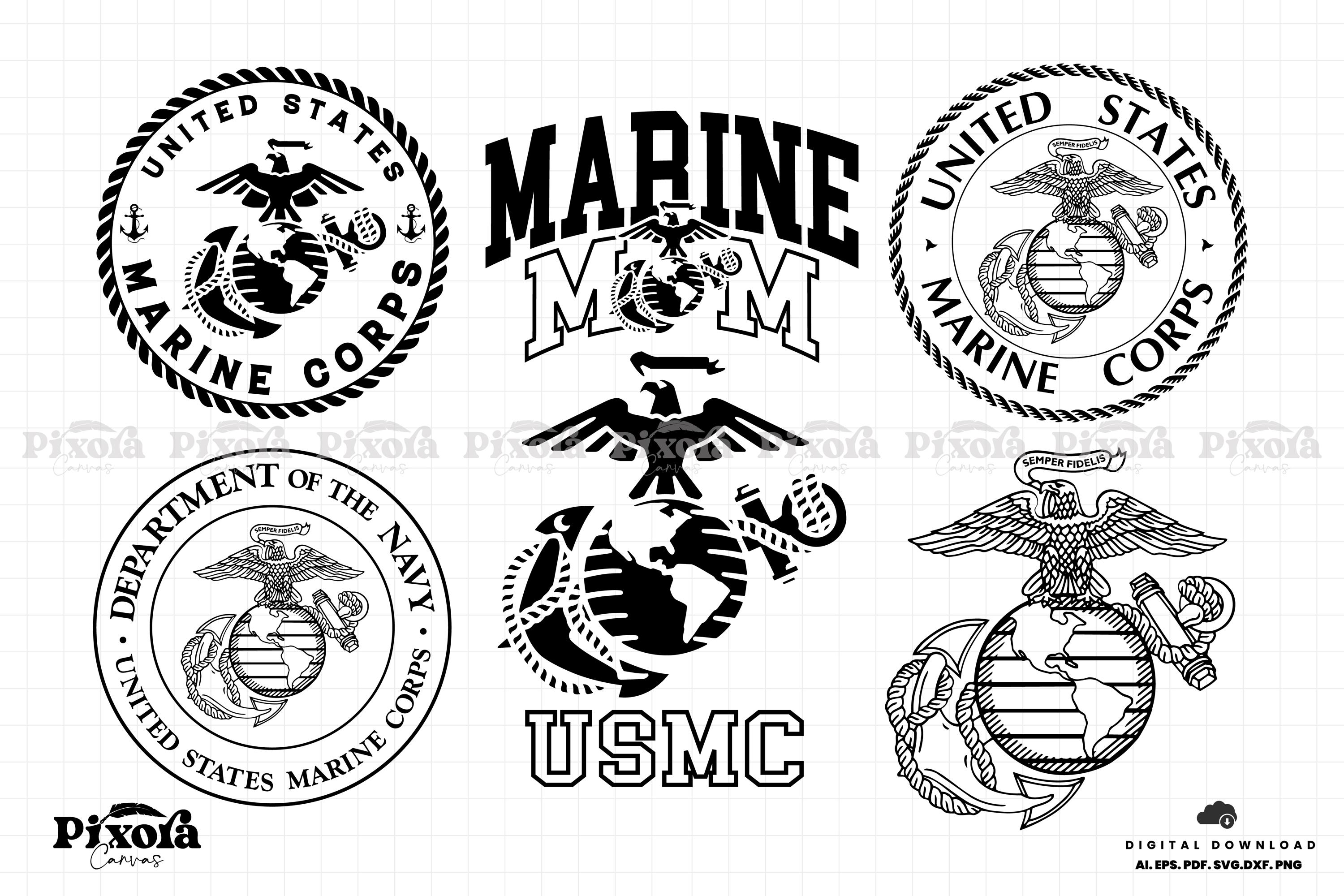 USMC Eagle Globe & Anchor Vector Bundle, Marine Mom Svg, Marine Seal ...