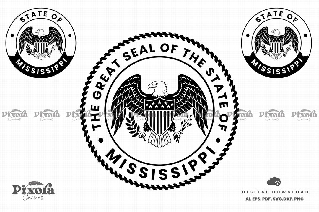 Mississippi State Seal SVG Bundle, State of Mississippi Svg, Great Seal ...