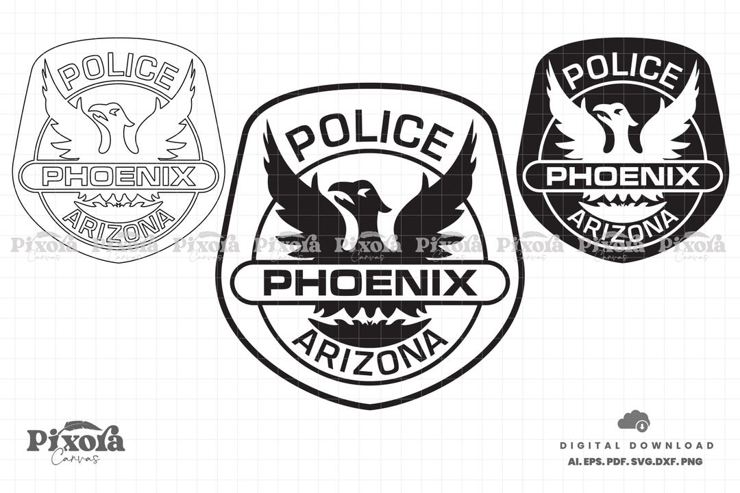 Phoenix Arizona Police Badge Logo SVG, Phoenix AZ Police Vector ...