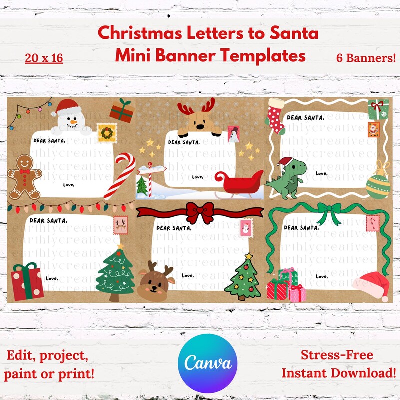 Santa Paint Template - Etsy
