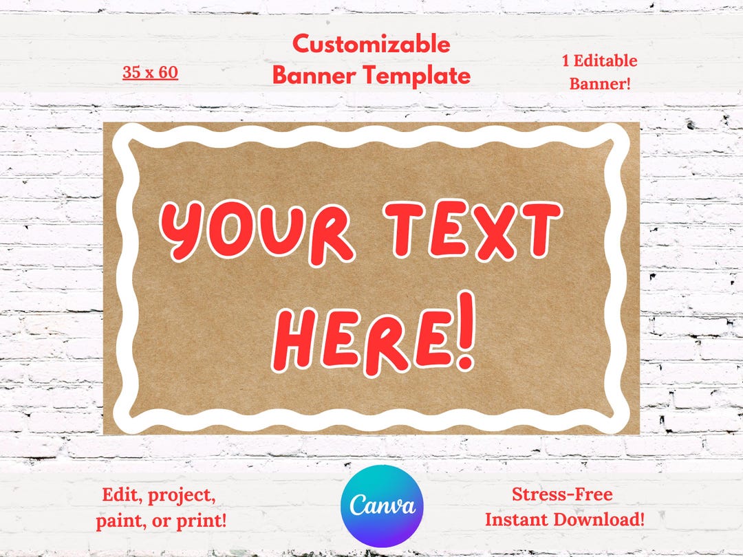 Customizable Banner Template: Editable Canva Sign (instant Download) - Etsy