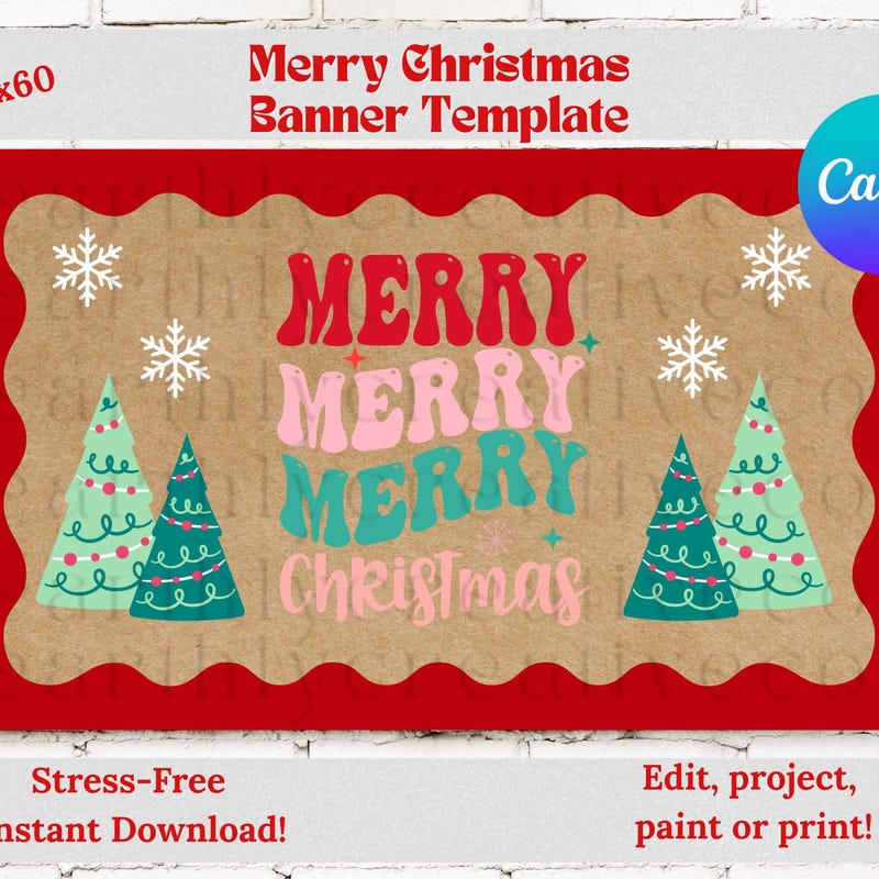 Merry Christmas Banner - Etsy