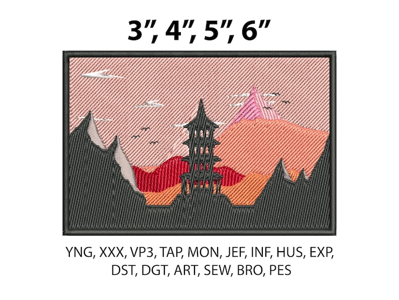 Japan Art Embroidery Design, Traditional Asian Machine Embroidery File ...
