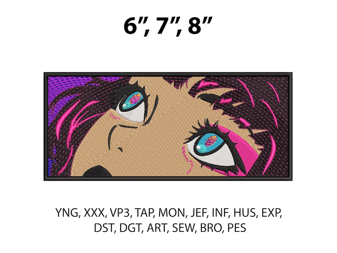 Anime Girl Cyberpunk Embroidery Design, Futuristic Machine Embroidery ...