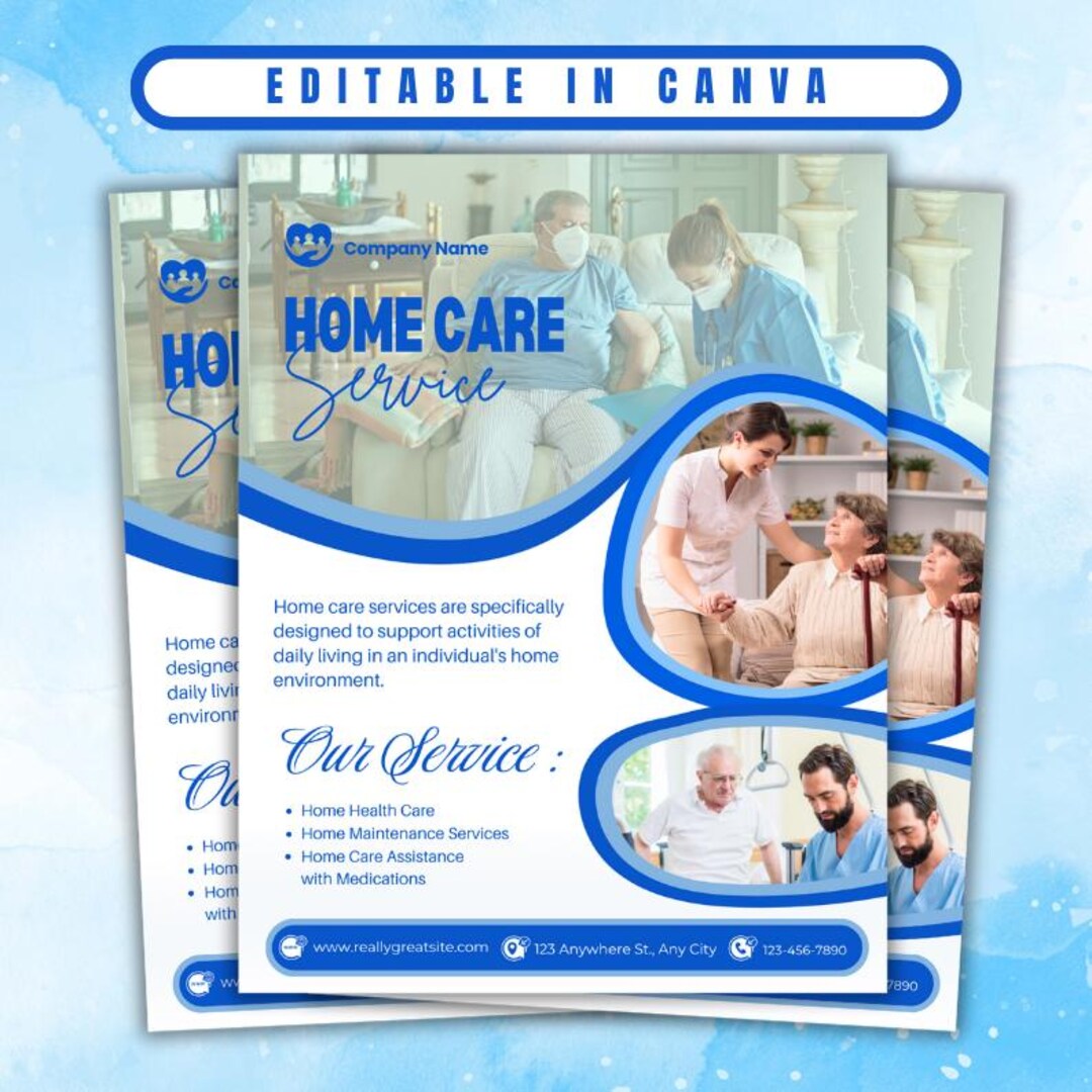 Home Care Service Flyer: Customizable Healthcare Template (PDF) - Etsy