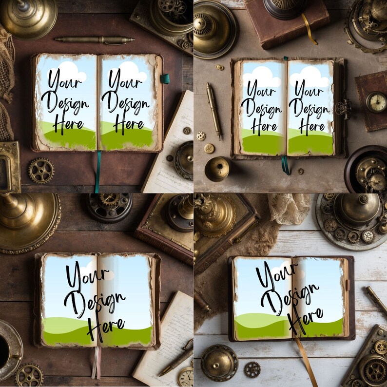 Junk Journal Mockups, Vintage Junk Journal Mockup, STEAMPUNK Journal ...