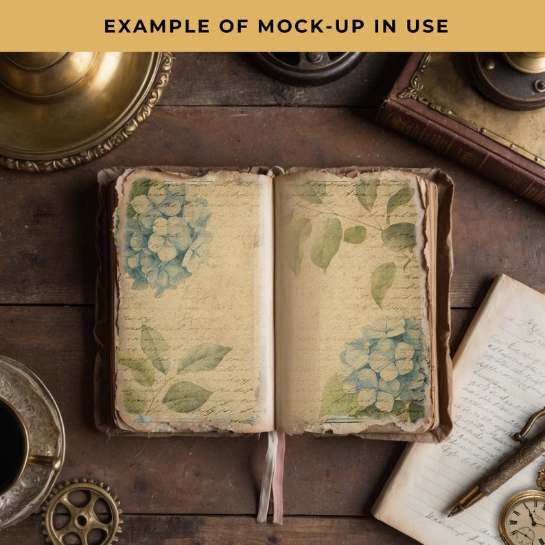 Junk Journal Mockups, Vintage Junk Journal Mockup, STEAMPUNK Journal ...