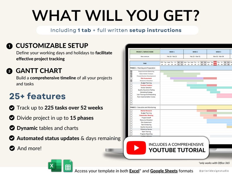 Gantt Chart Project Management Template Google Sheets Automated Task ...