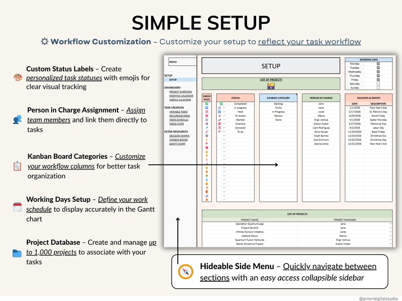 Project Management Spreadsheet Team Project Task Tracker Google Sheets ...