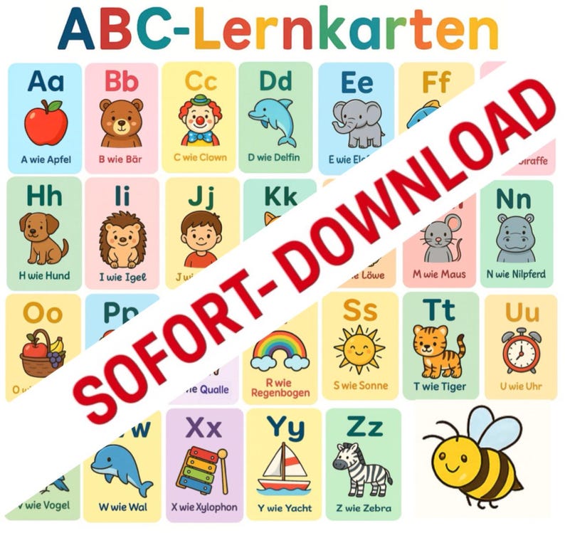 ABC Flashcards to Print | Alphabet Cards German A–Z | Preschool ...